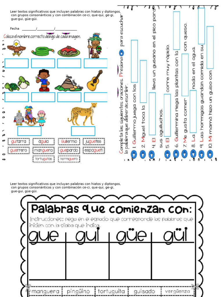 Uso de Gue, Gui, Güe y Güi en Textos | PDF