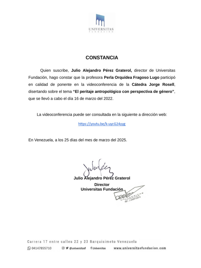 Constancia Perla Fragoso | PDF