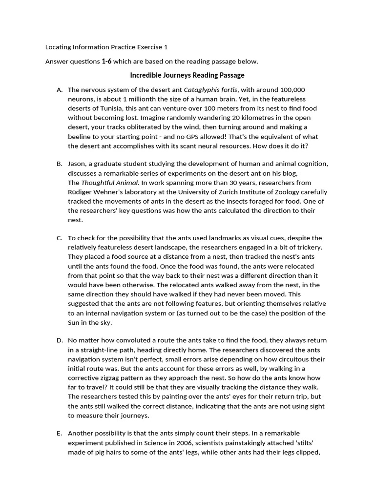 Locating Information Practice | PDF