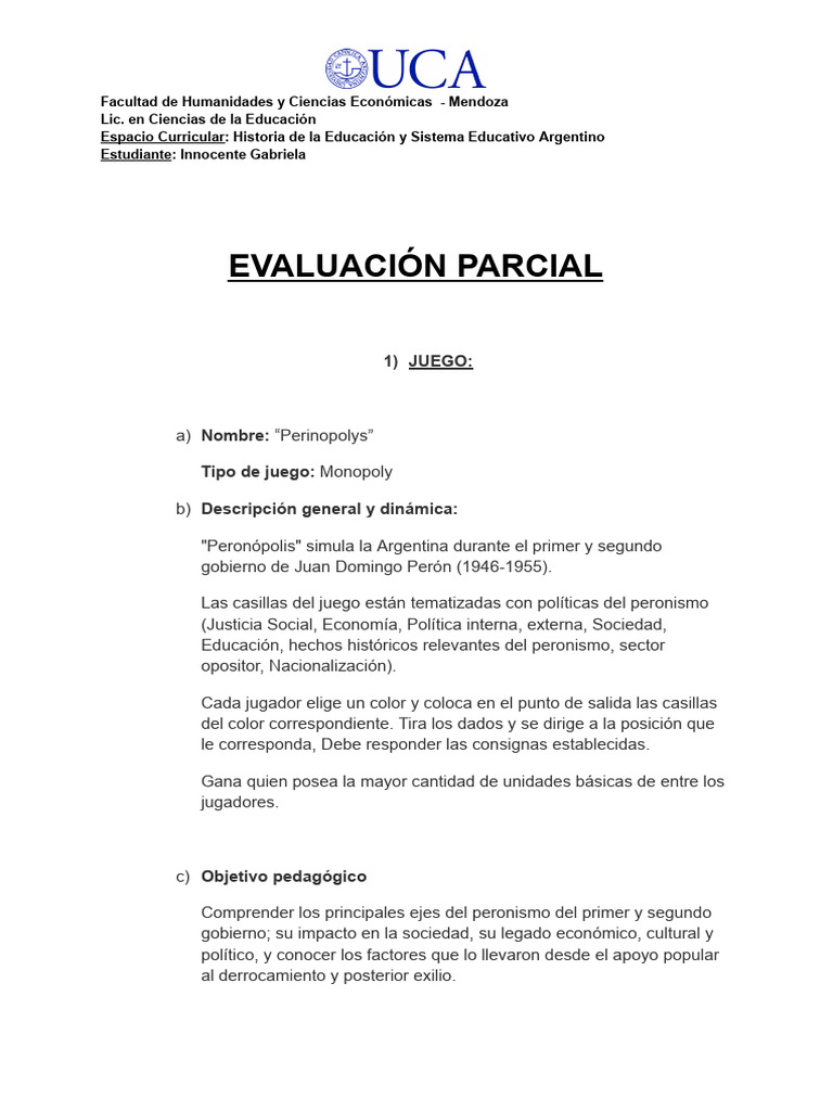 Juego Lúdico | PDF | Maestros | Aprendizaje