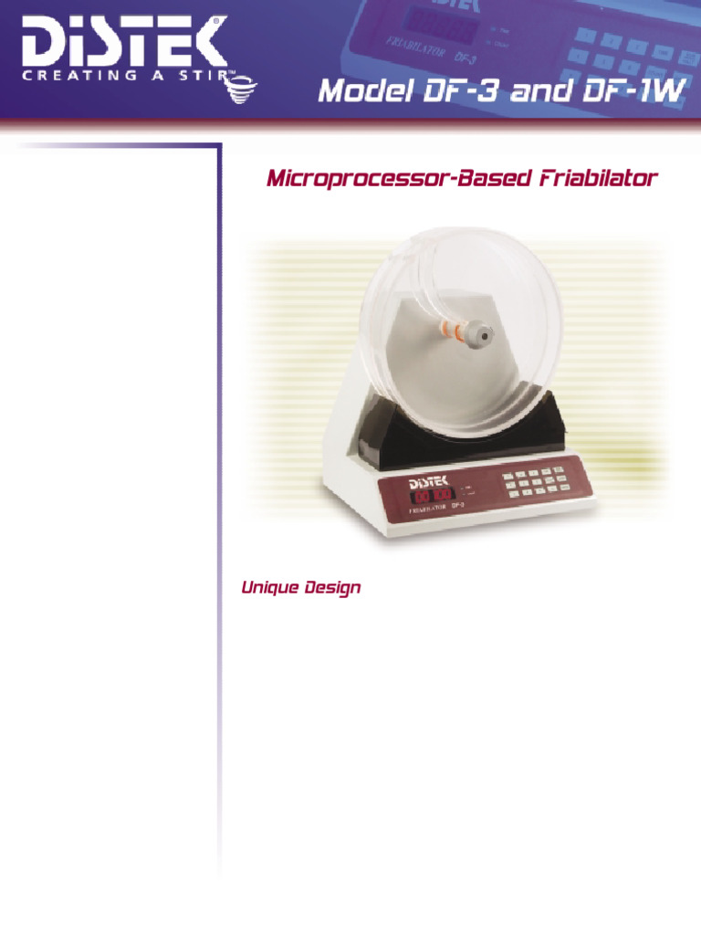 Microprocessor Friabilator DF-3 Overview | PDF