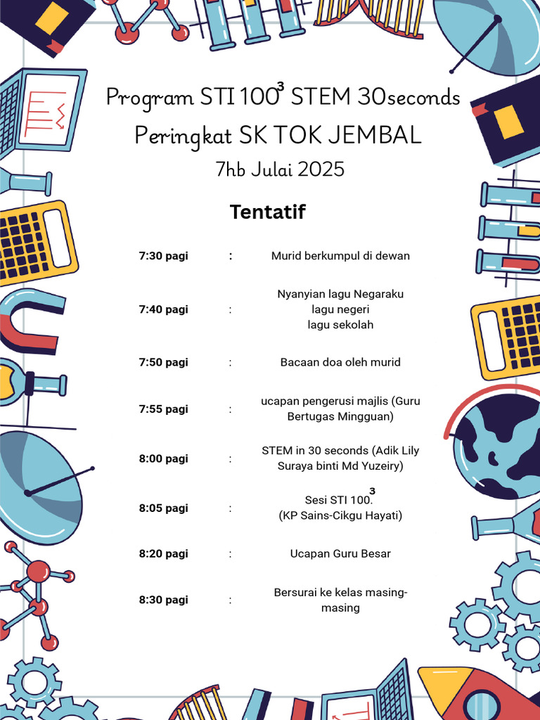 Tentatif Program Sti 100 Stem 2025 Pdf
