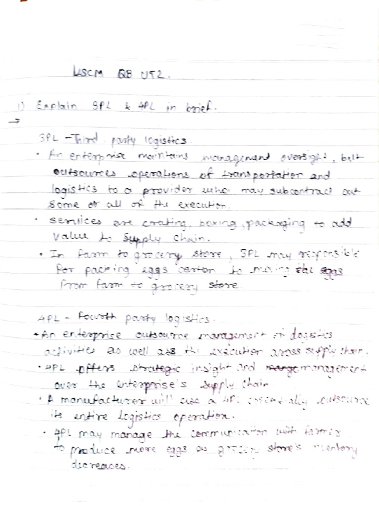 LSCM QB Ut2 | PDF | Logistics | Business