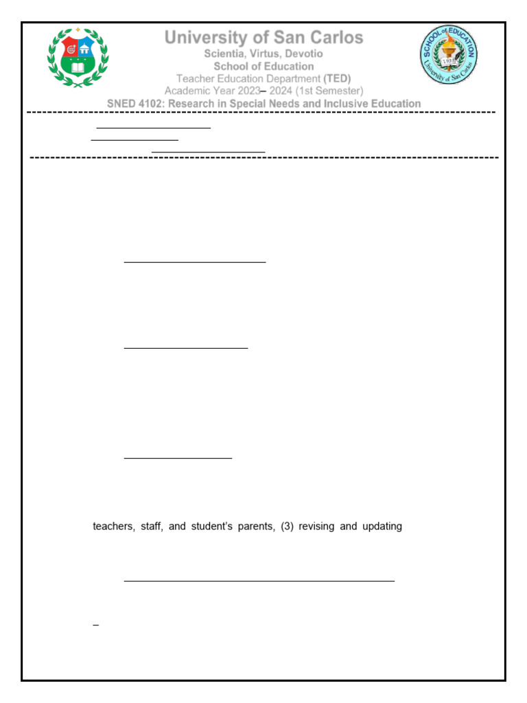 Sned 4102 - Bendebel - Significance of The Study | PDF | Inclusion ...