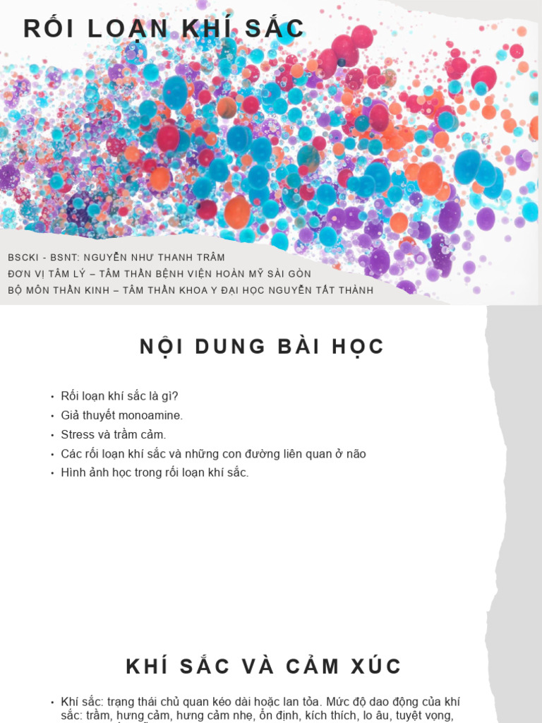 Bài Giảng Rối Loạn Khí Sắc Y3 NTT | PDF