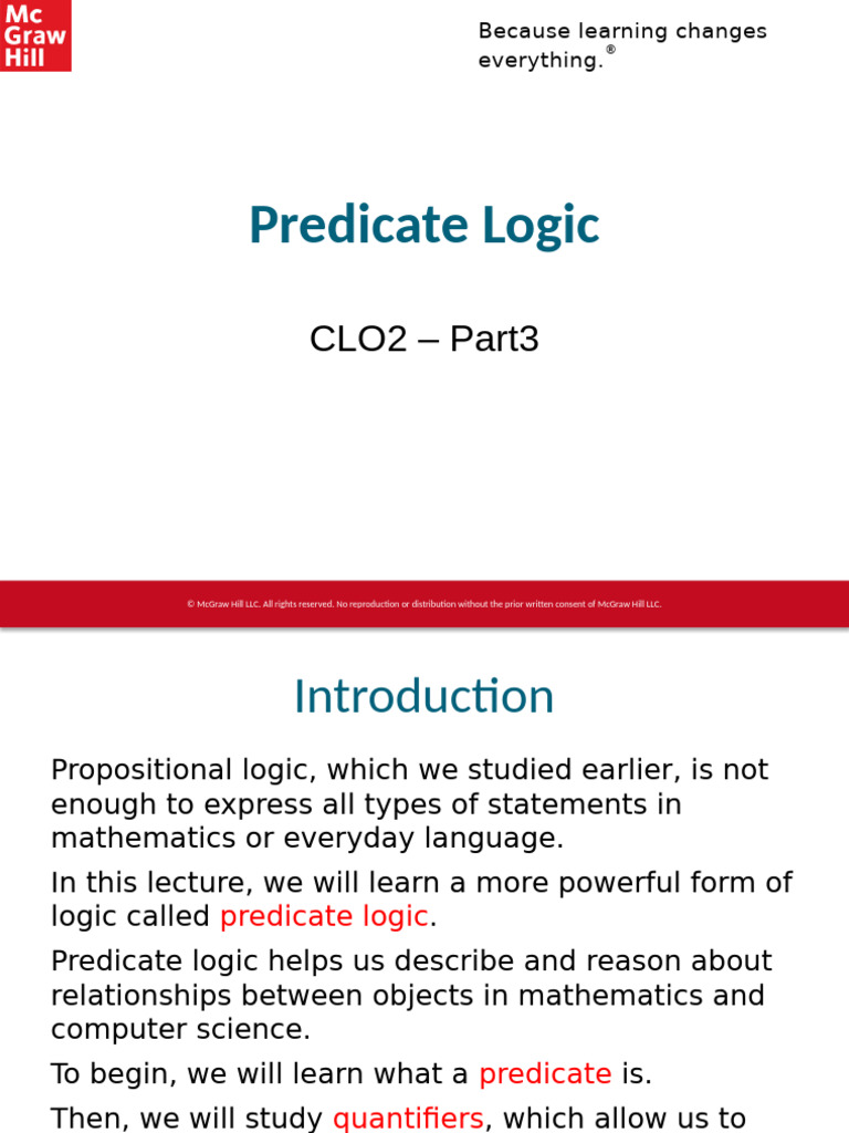 CLO2 – Part3 (Predicate Logic) | PDF | First Order Logic | Logic