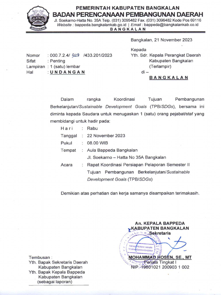 Undangan SDGs - 22 Nov 23 | PDF