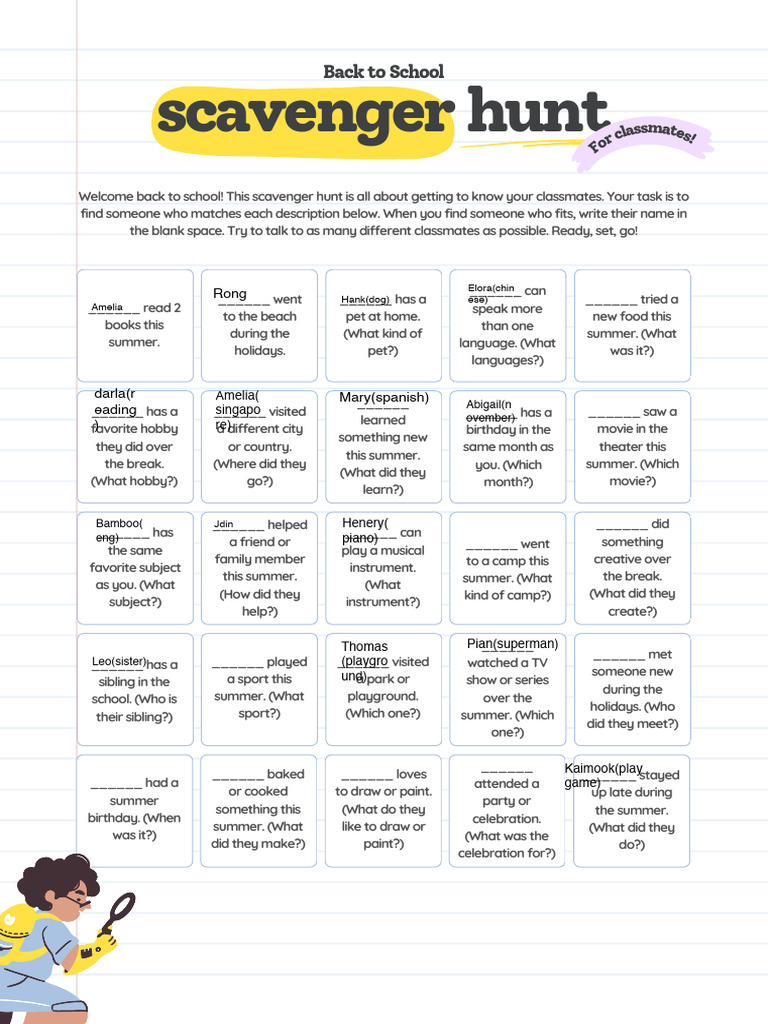 Week1-Class1-Ice Breaking Activity Sheet | PDF