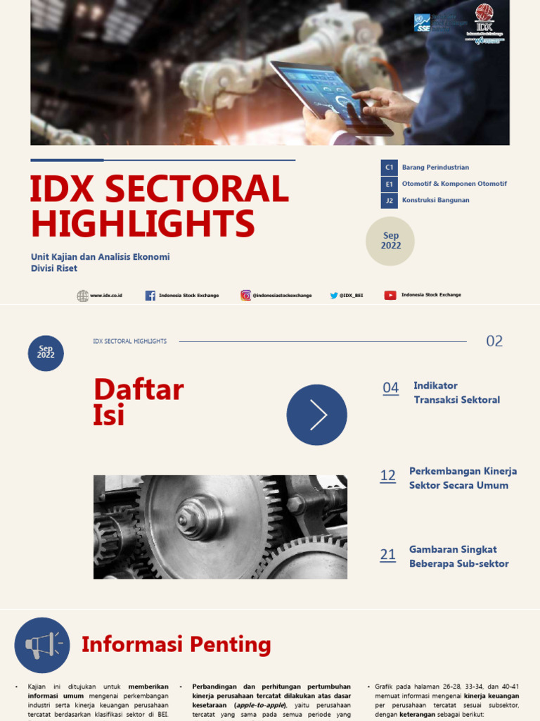 Kinerja Sektor IDX Agustus 2022 | PDF