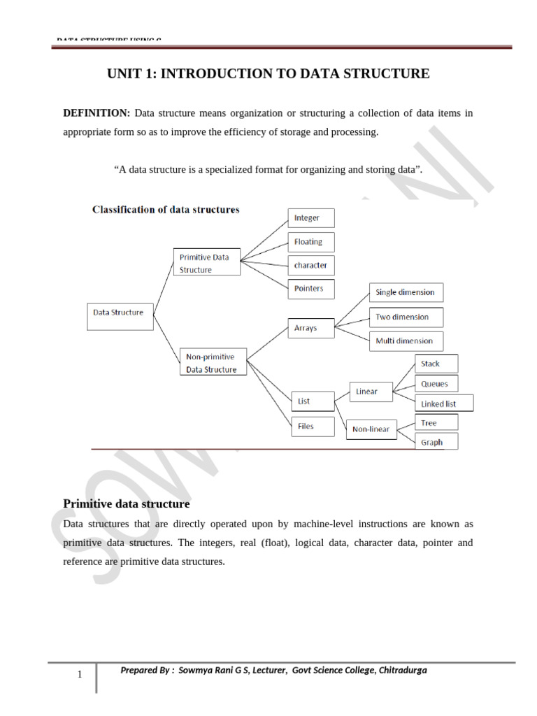 BCA 2nd DS NOTES - CH1 & CH2 | PDF | Pointer (Computer Programming ...