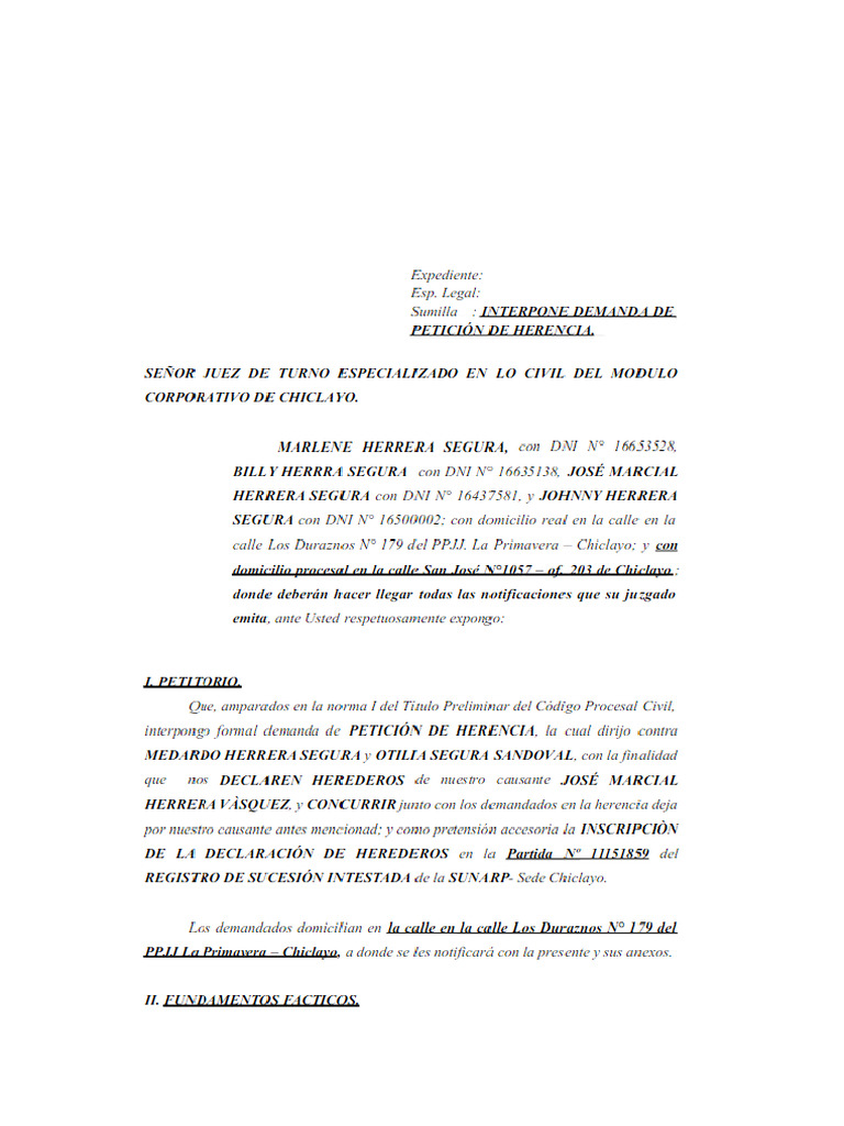 Escritos Judiciales Modelos | PDF