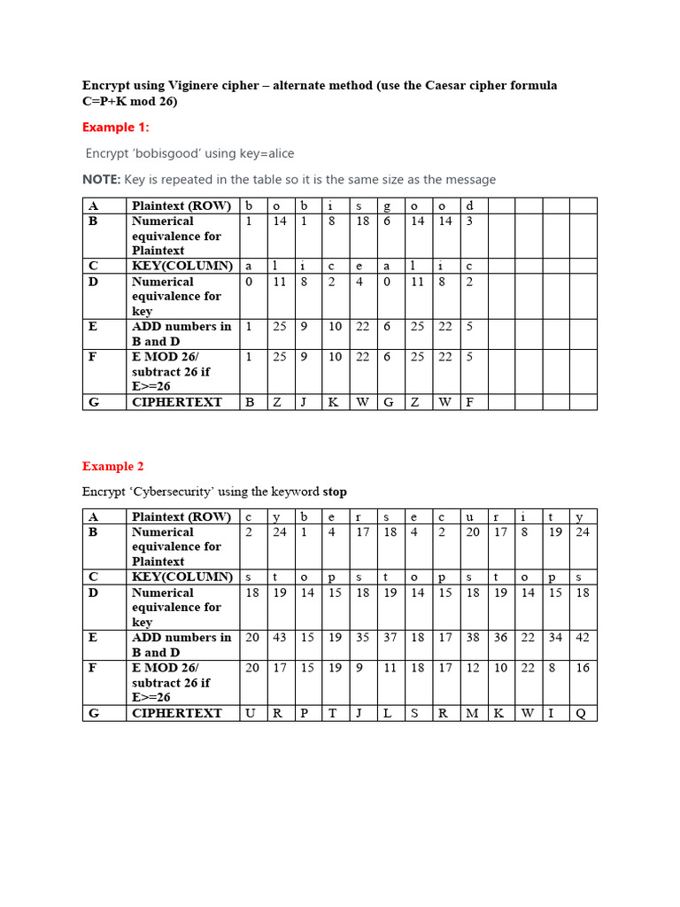 Vigenere Cipher Encryption Guide | PDF | Applied Mathematics | Security ...