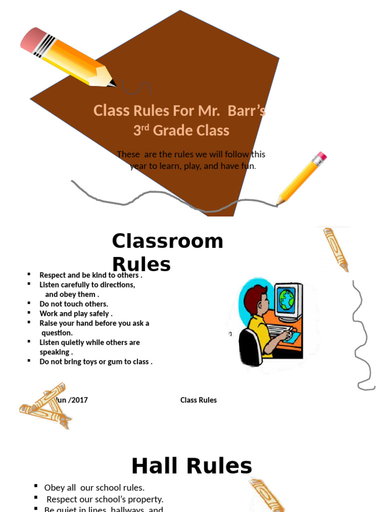Mr. Barr's 3rd Grade Class Rules | PDF