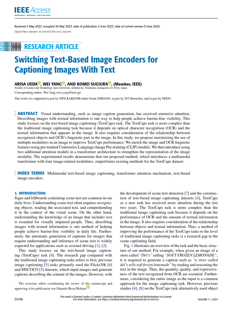 Switching Text-Based Image Encoders For Captioning Images With Text ...