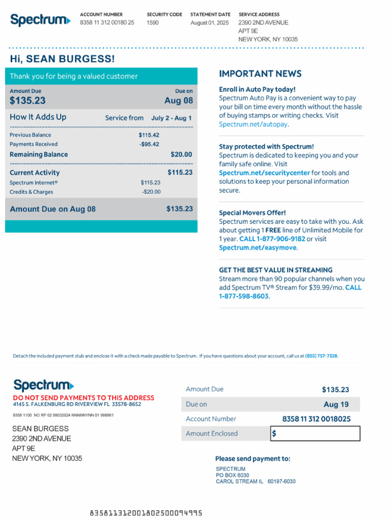 Spectrum Bill 1 Aug | PDF