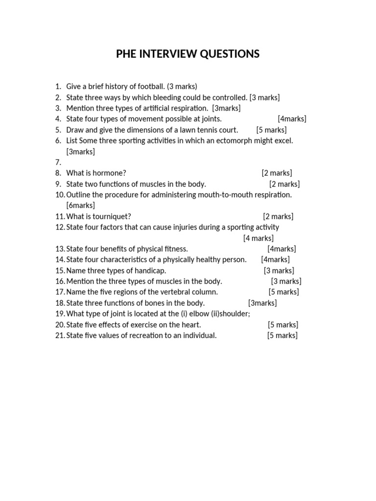 Phe Interview Questions | PDF