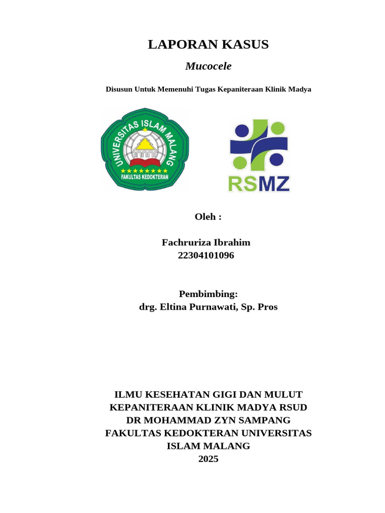 Laporan Kasus Gilut - Mucocele - Fachruriza Ibrahim | PDF