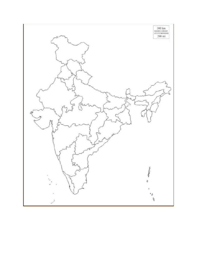 India Political Map-Outline | PDF