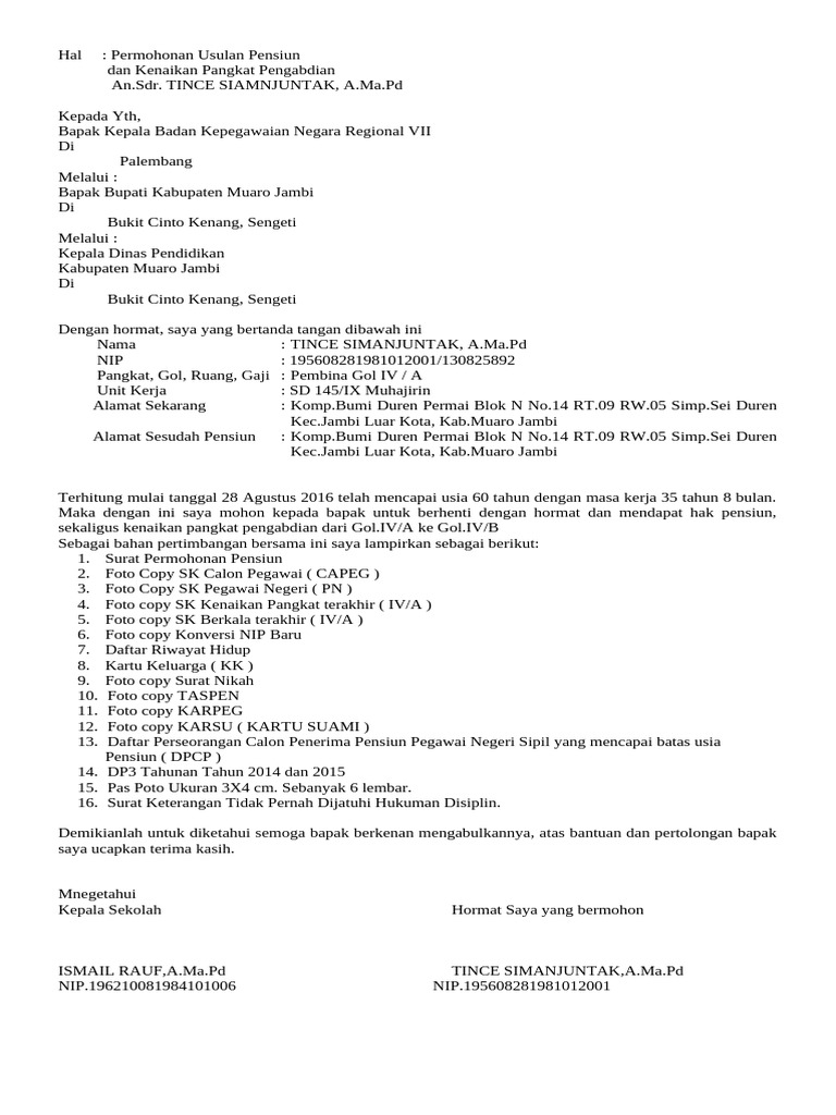 Permohonan Pensiun Bup | PDF