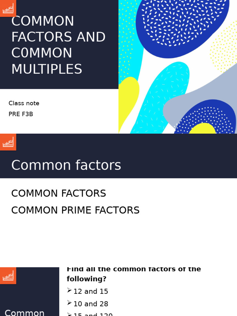 Common Factors and Multiples F3B | PDF