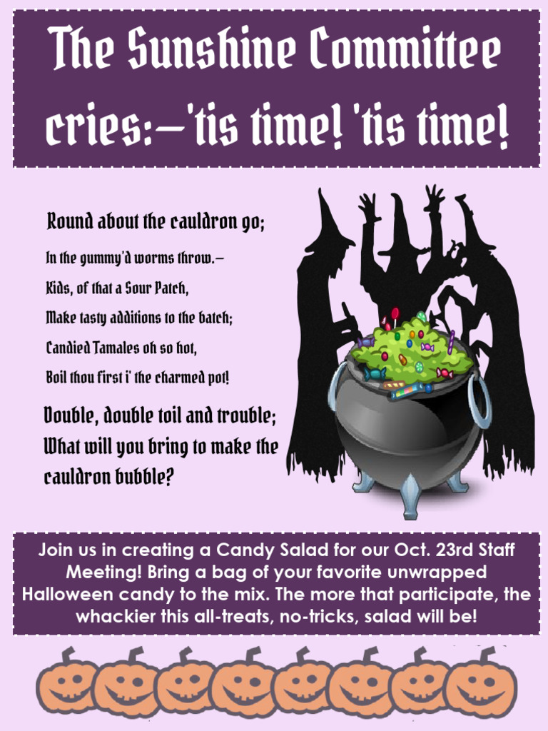 Staff Candy Salad Announcement | PDF