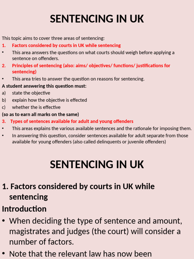 UK Sentencing Guidelines Overview | PDF | Punishments | Sentence (Law)