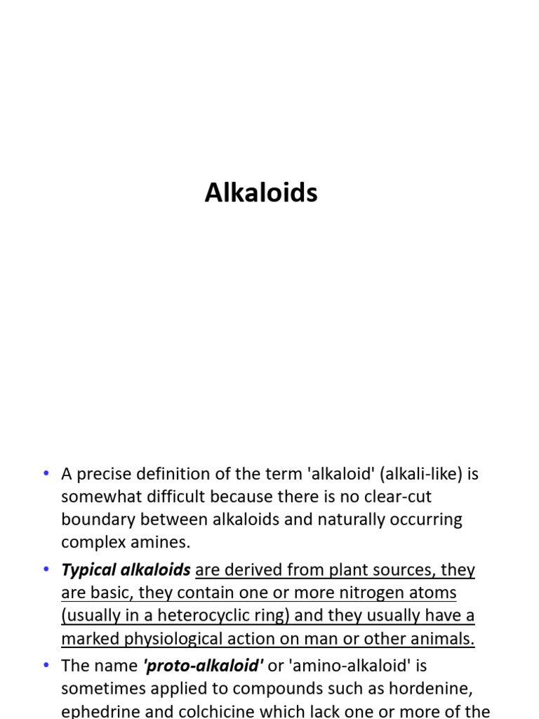 Comprehensive Guide to Alkaloids | PDF | Alkaloid | Chemistry
