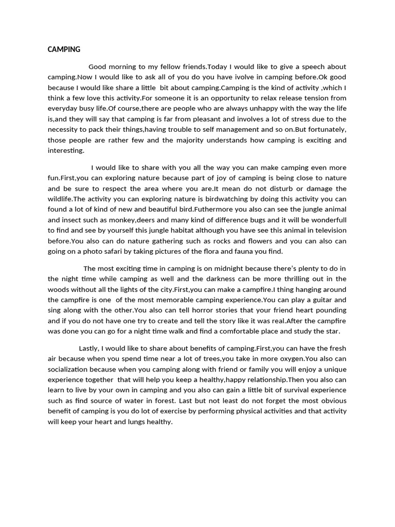 Essay Camping | PDF