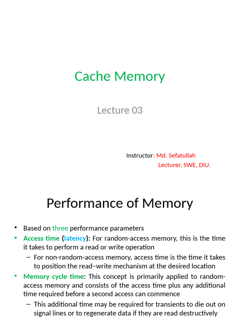 Com Arch Lec Slide 3 | PDF | Cpu Cache | Digital Technology