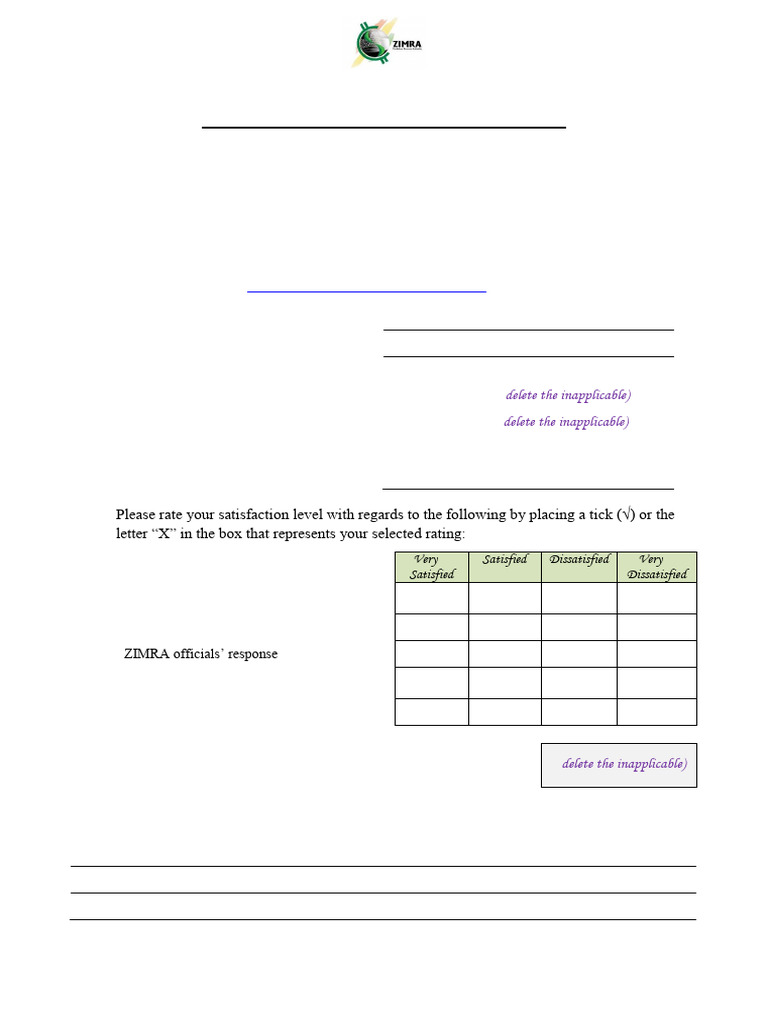 ZIMRA Evaluation Questionnaire For Workshop Final | PDF