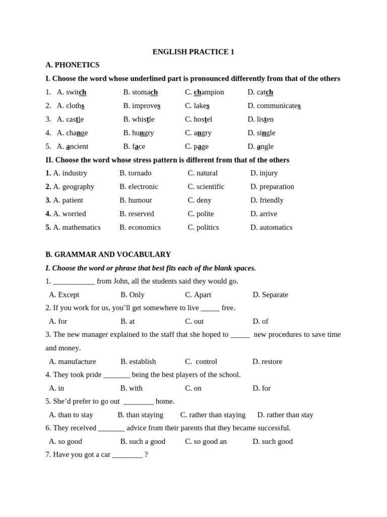 1-10 English Practice 8 | PDF | Fuels | Cooking