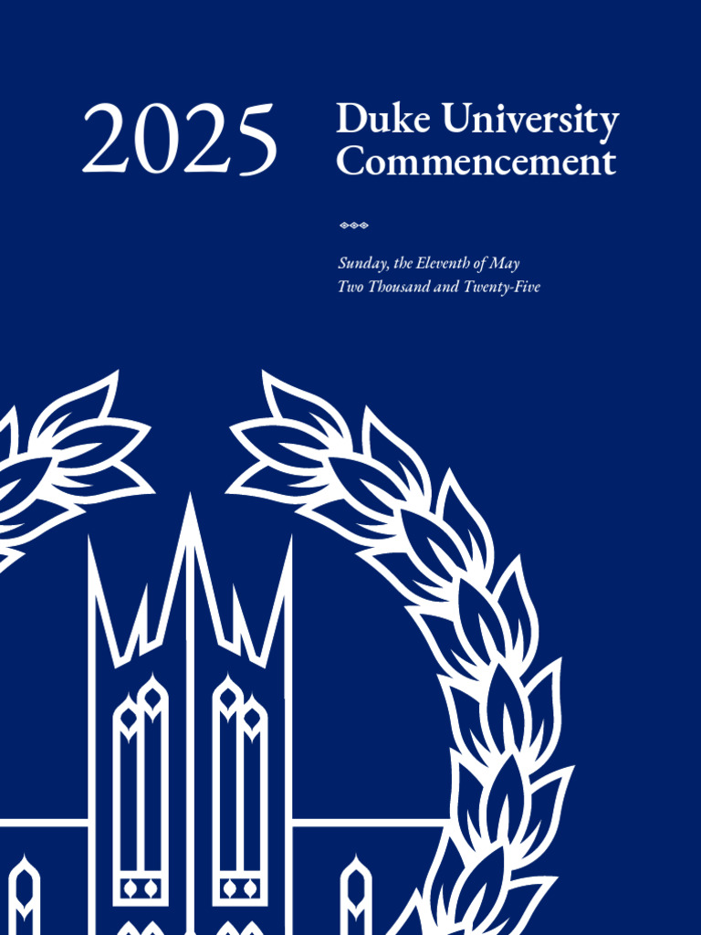 2025 Long Commencement Program Accessible | PDF | Duke Blue Devils Men's Basketball