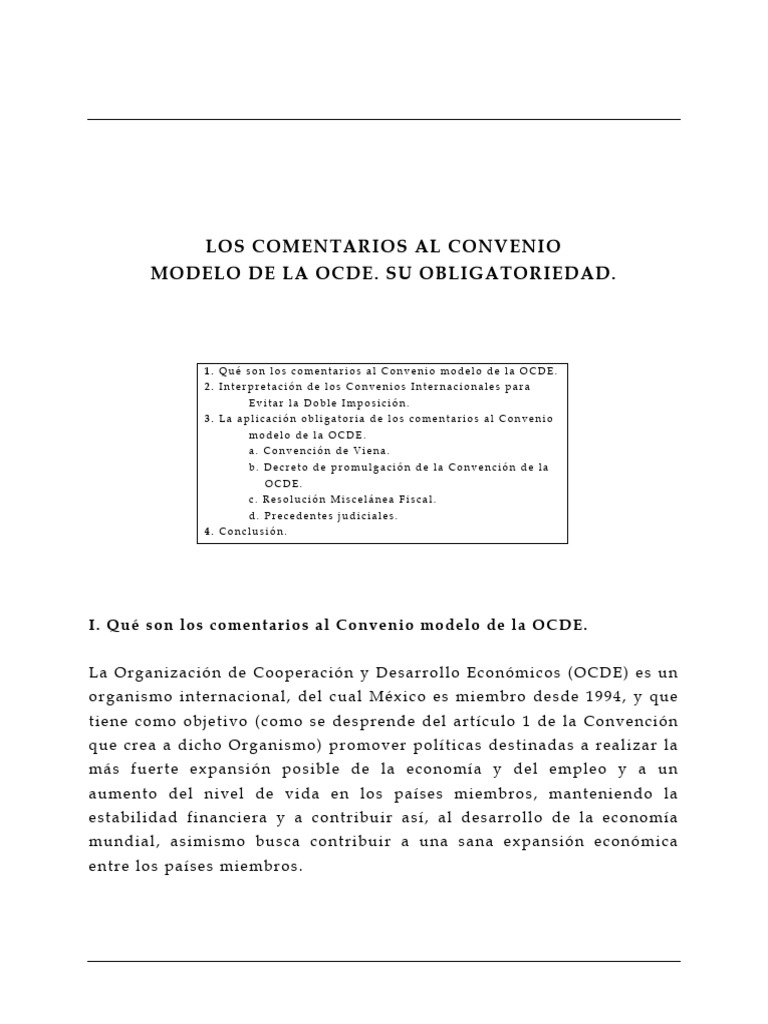 Comentarios Al Modelo de La Ocde | PDF | Tratado | Impuestos