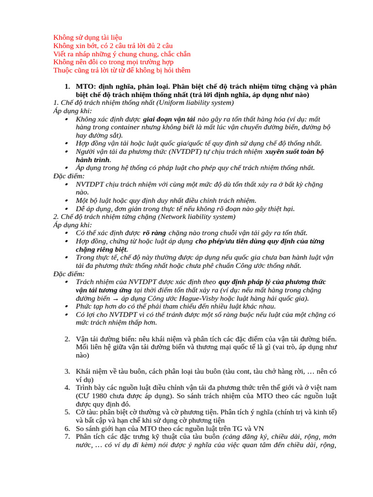 ÔN CK LOGISTICS | PDF