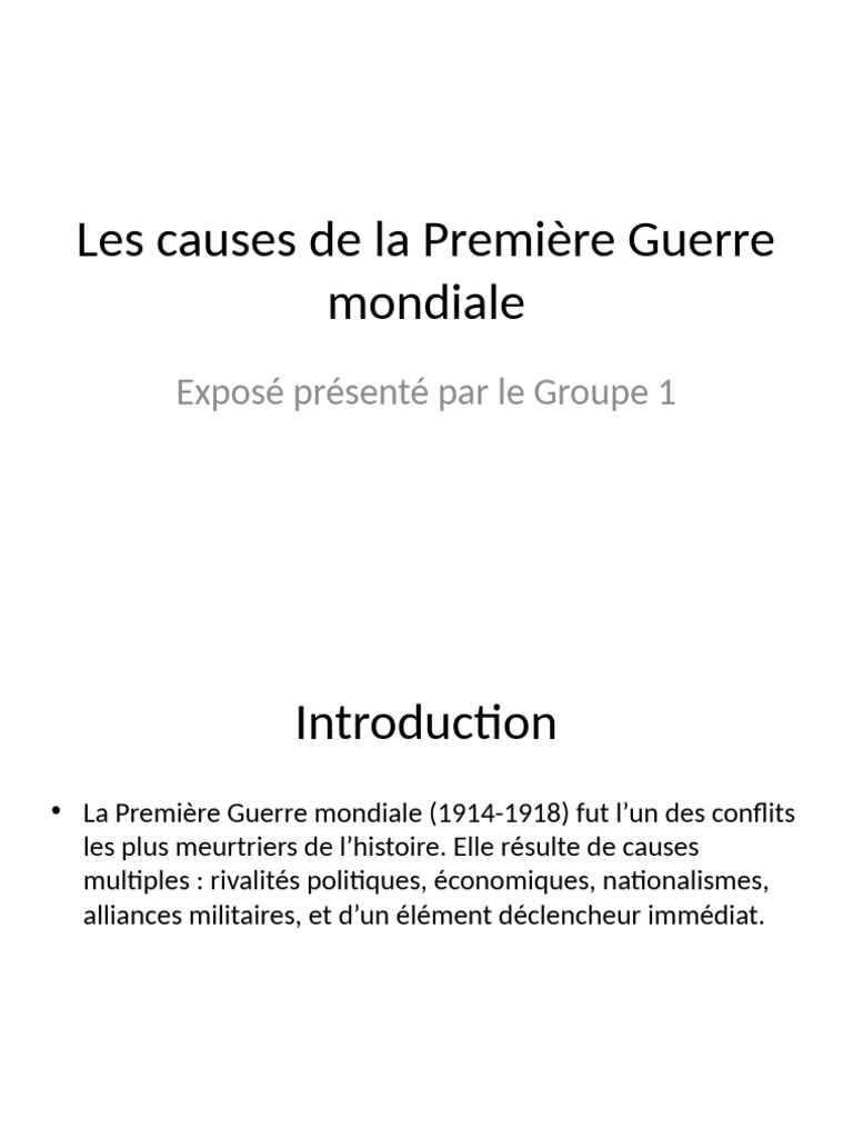 Causes de la Première Guerre mondiale | PDF