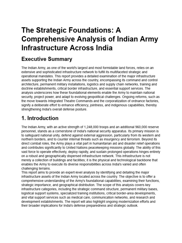 Indian Army Infrastructure Analysis | PDF | Military