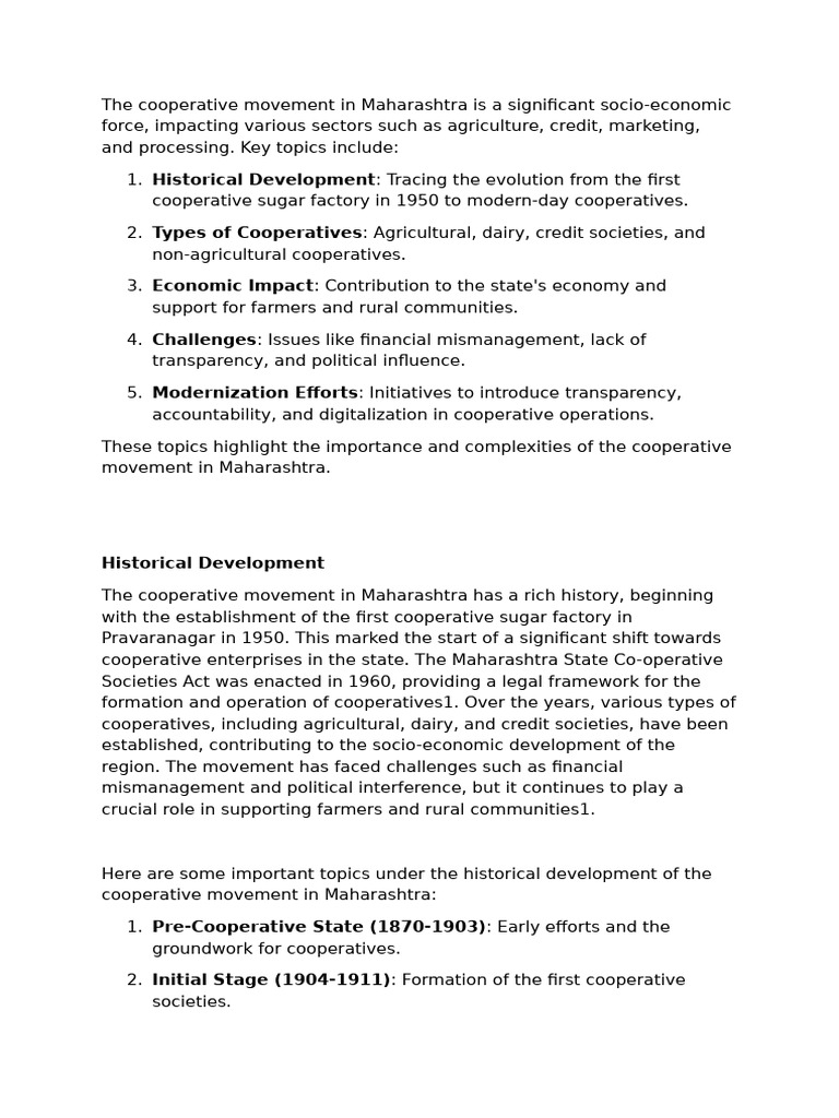 Co Op Movement | PDF | Cooperative | Agriculture