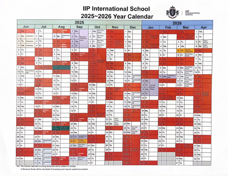 IIP 2025-26 Calendar | PDF