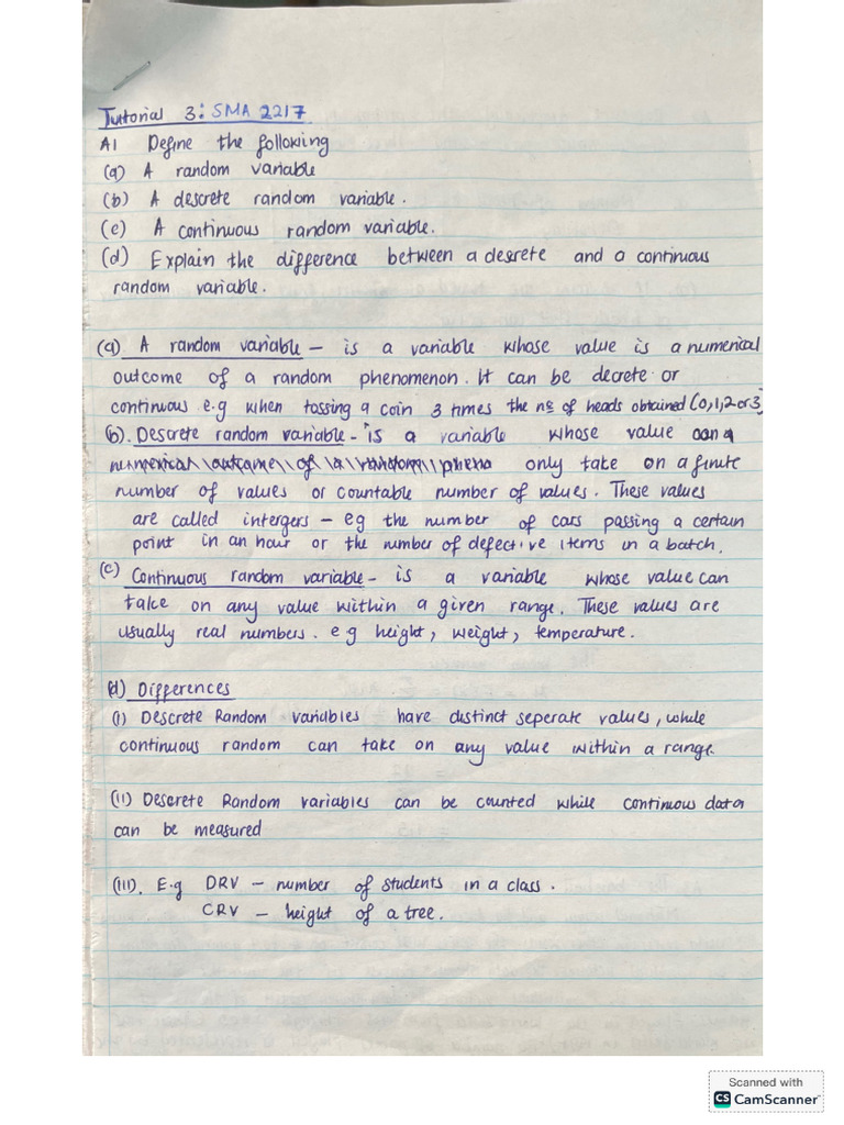 Tutorial 3 Solutions | PDF