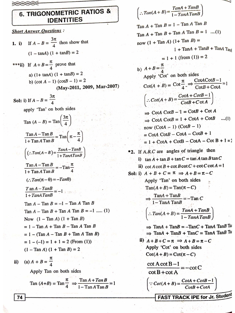 Up To Trigonometric Equations | PDF