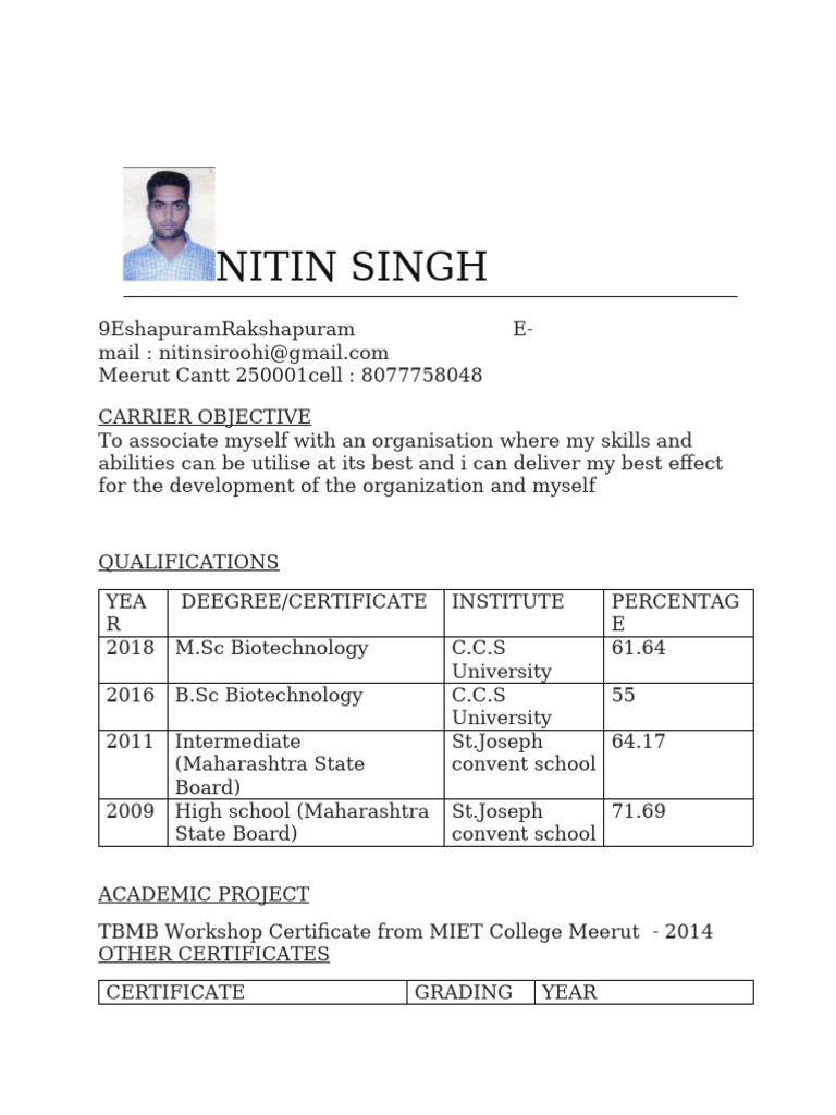 Nitin Resume | PDF