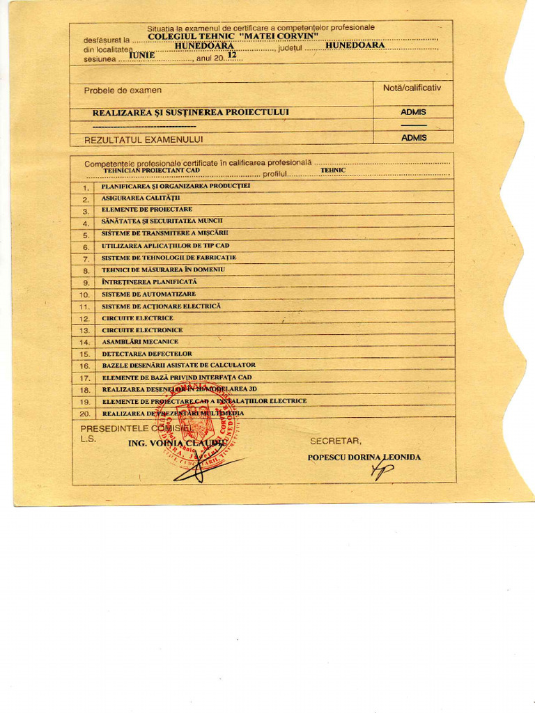 Certificat de Calificare Verso | PDF