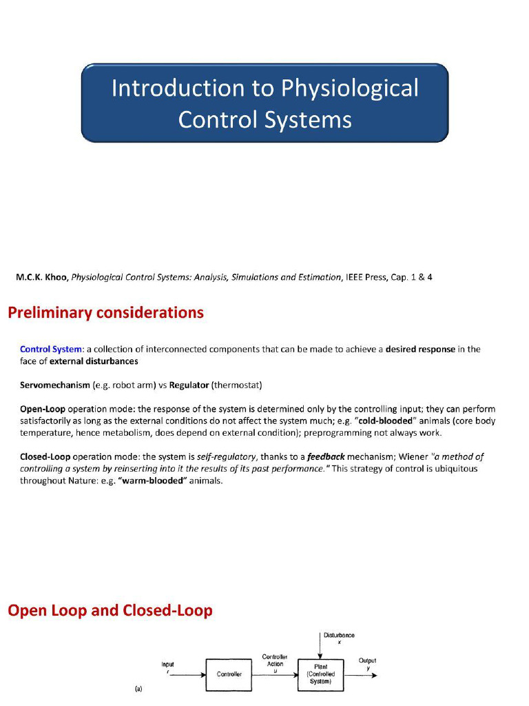 Physiological Control System Ppt-UNIT5 (Khoo) | PDF