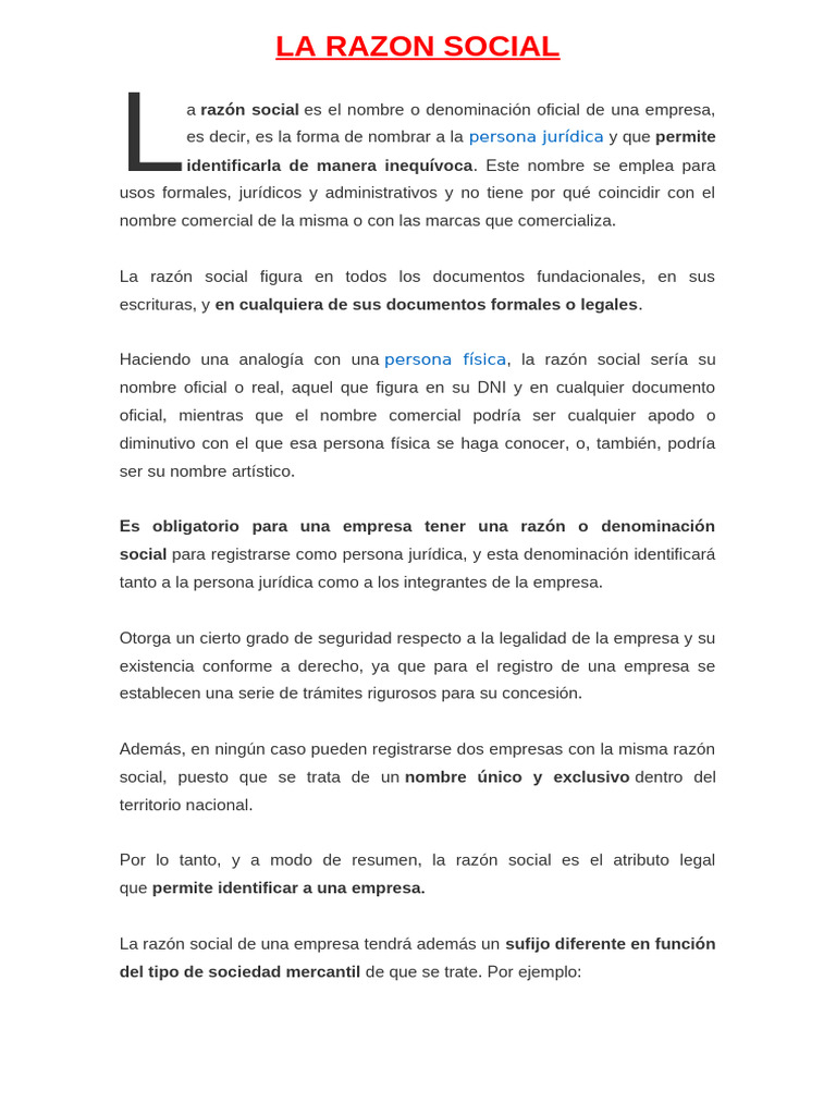 Definición y Ejemplos de Razón Social | PDF | Business | Marca