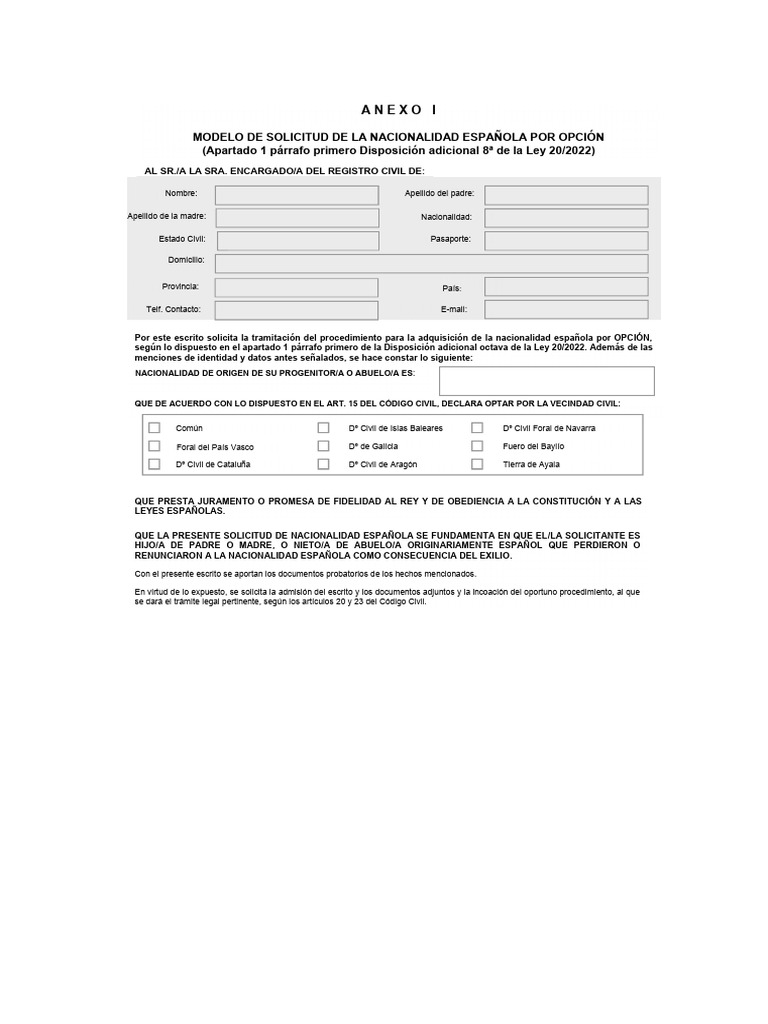 Modelo Anexo 1 | PDF