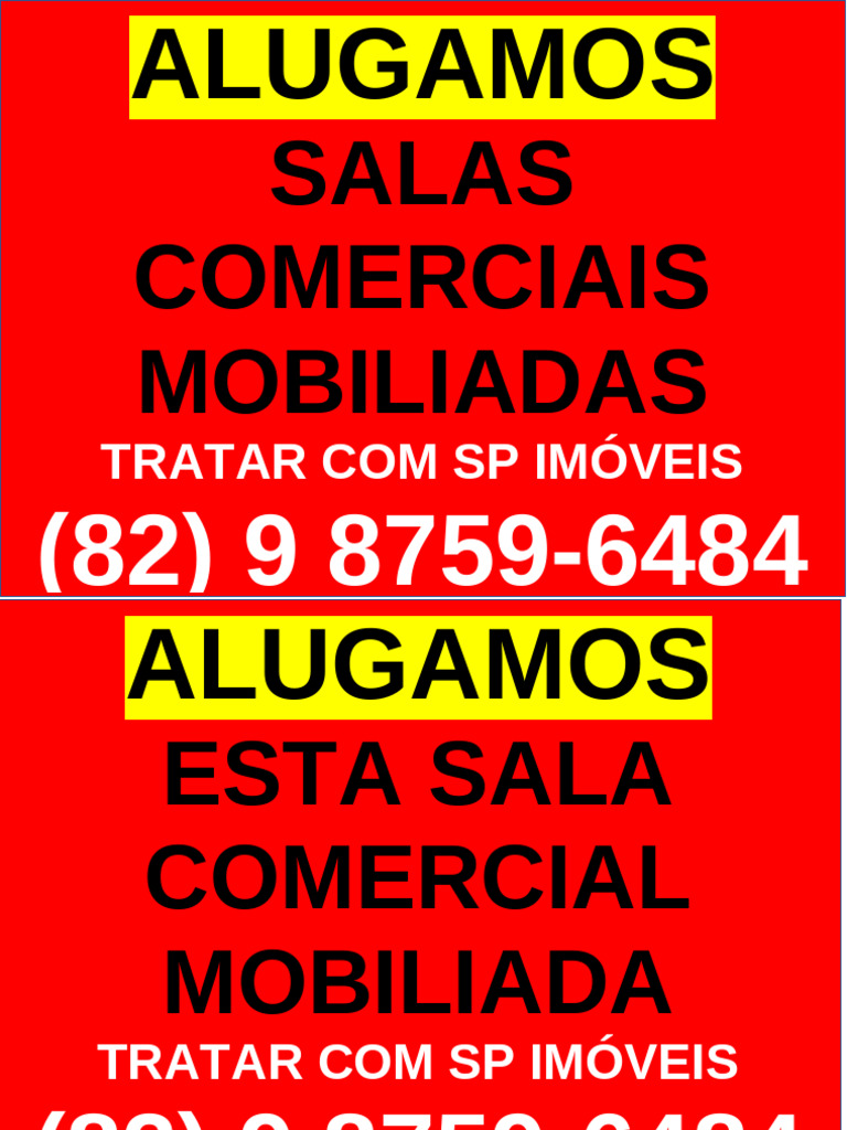 Salas Comerciais Mobiliadas para Aluguel | PDF