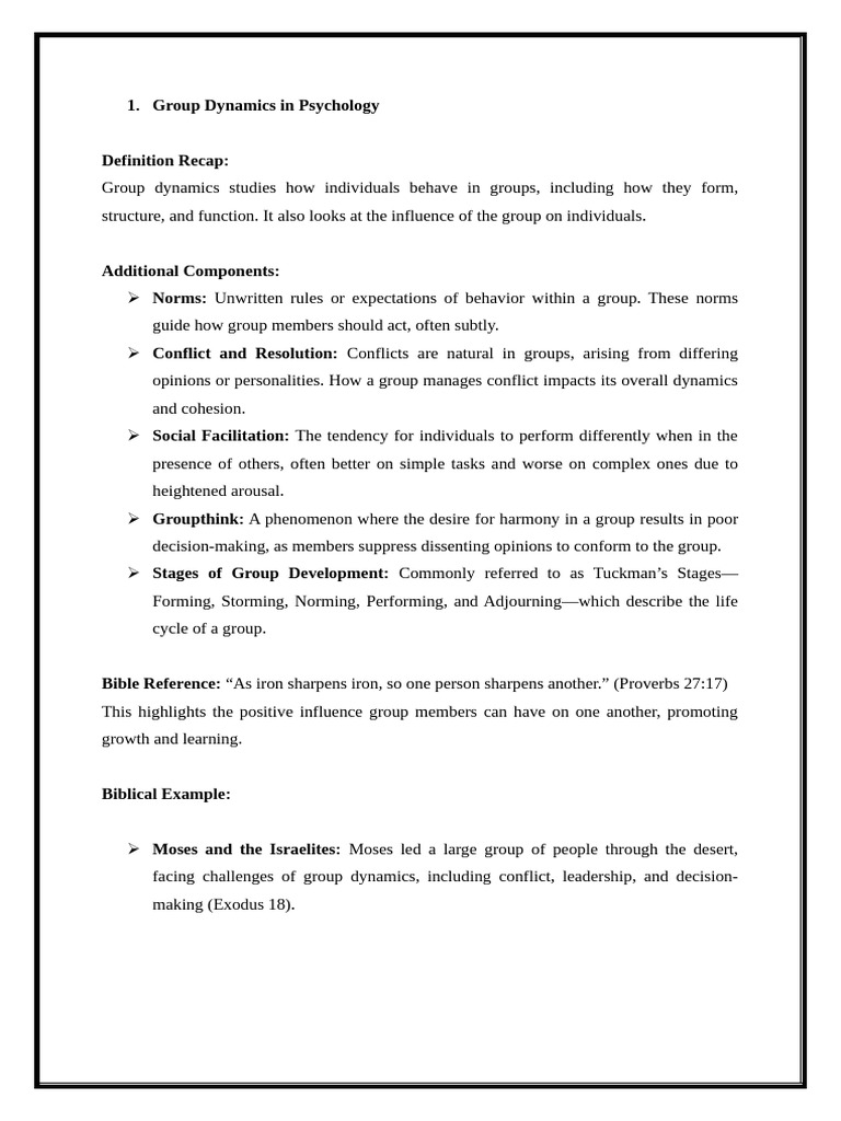 Group Dynamics in Psychology | PDF | Confession (Religion) | Spirituality