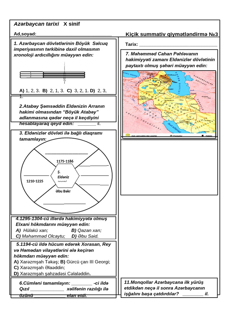 Azərbaycan Tarixi X Sinif KSQ 3 | PDF