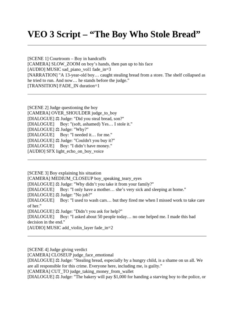 VEO 3 Script | PDF