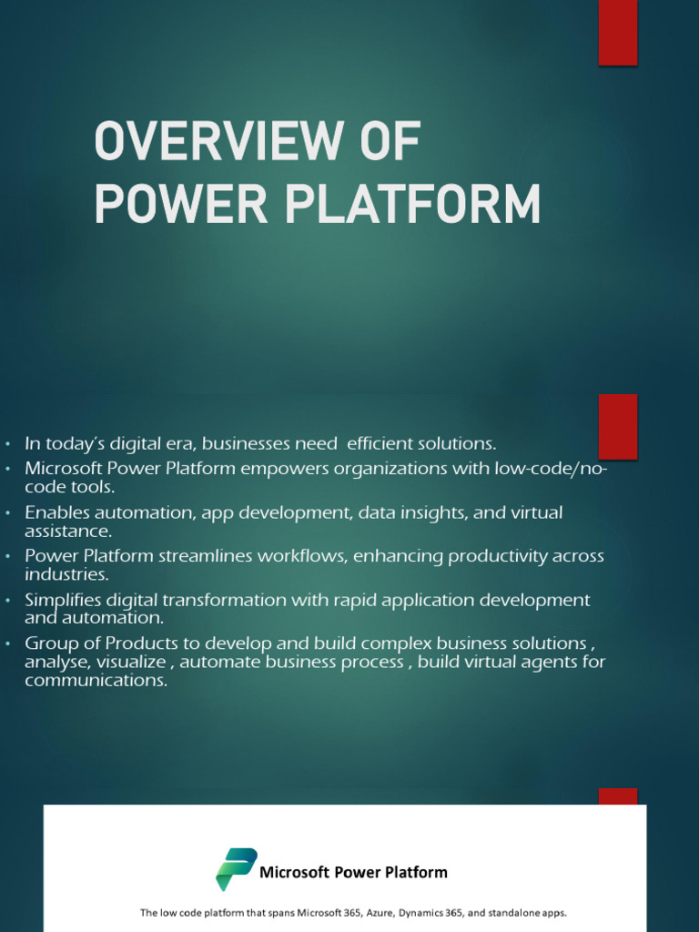 (Overview of Power Platform) | PDF